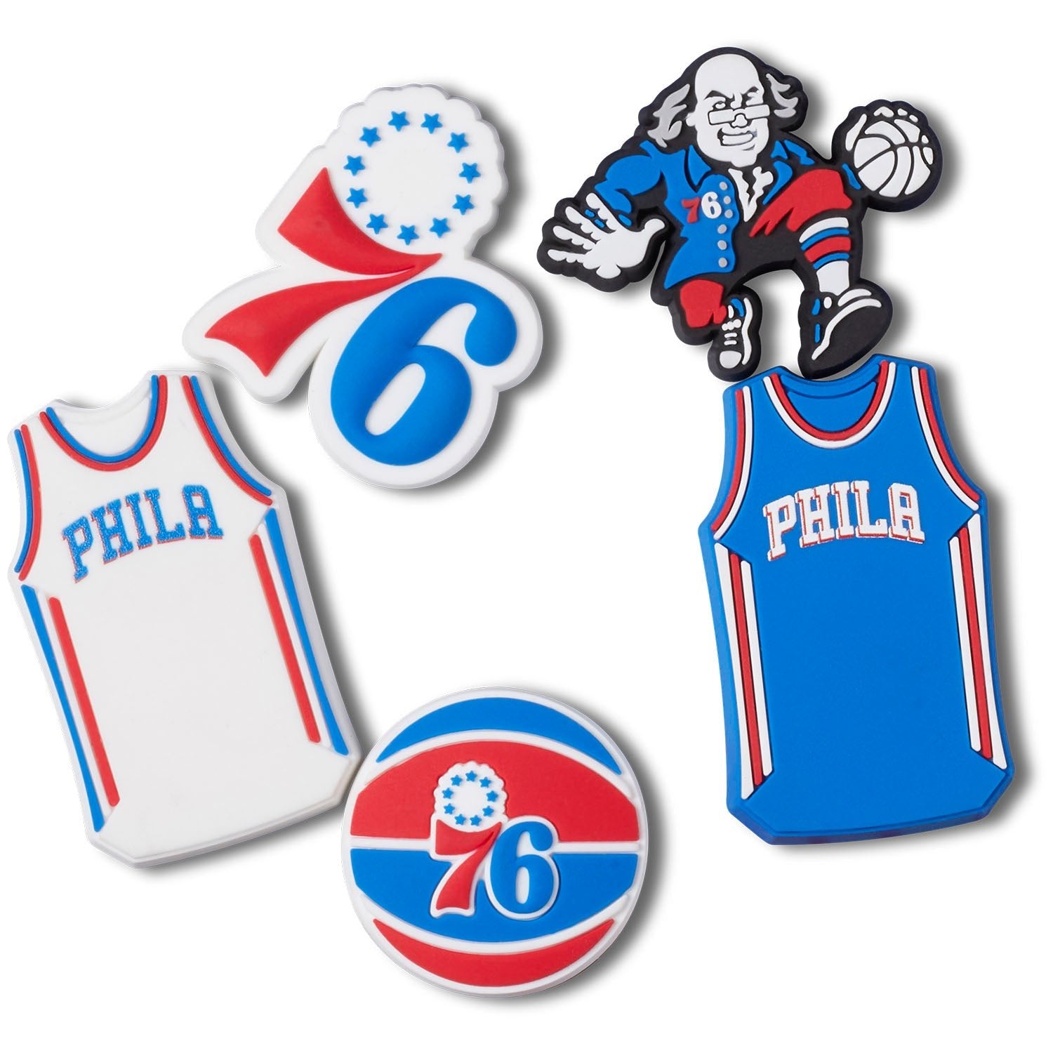 NBA Philadelphia 76ers 5 Jibbitz Pack - Crocs South Africa